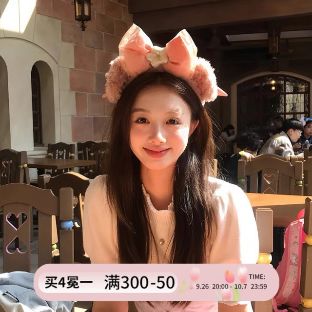 Hong Kong Disney Spring Shirley Rose Headband Sweet Pink Big Bow Plush ...