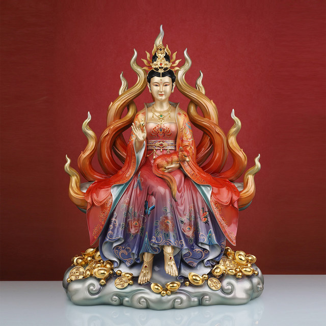 Pure Copper Nine-Tailed Empress Nine-Girl Statue Qingqiu Daji Emperor ...