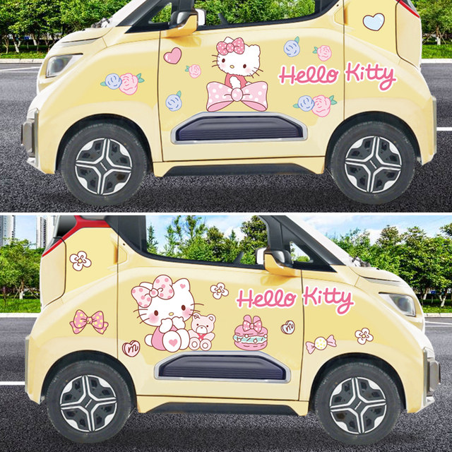 Baojun E200 Wuling Nanoev special modified body stickers Katie KT cat ...
