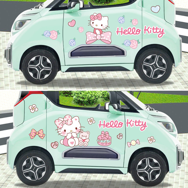 Baojun E200 Wuling Nanoev special modified body stickers Katie KT cat ...