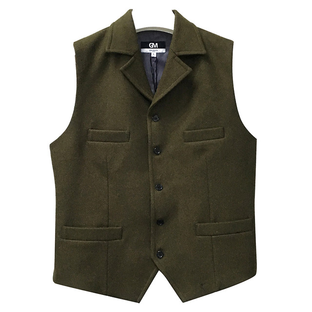 Homemade wool vest and woolen vest with separate suit lapel single ...