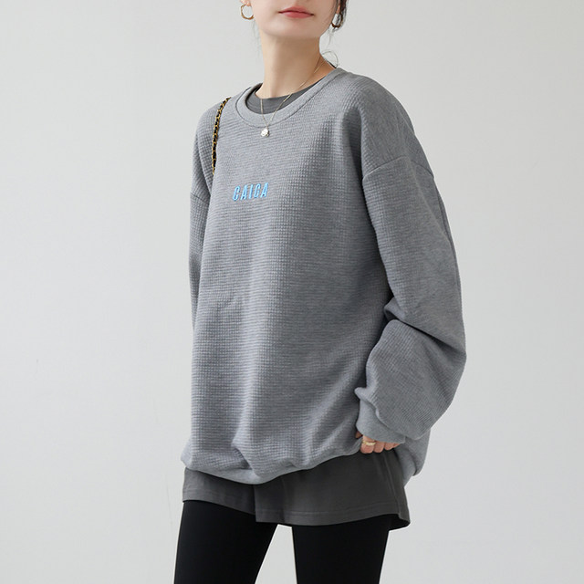 2024 new spring and autumn dark gray mid -long long -length sweater ...