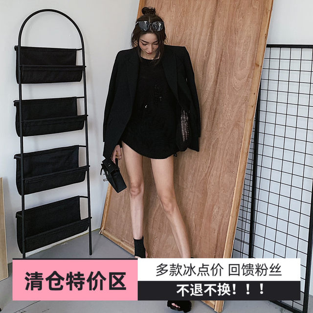 Bacchus online black basic versatile slim blazer fashionable European ...