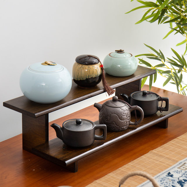 Desktop tea cup teapot stand small Duobao Pavilion tea set display ...