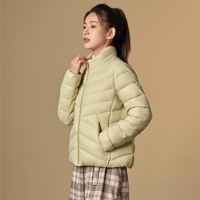 Tambor's new thin down jacket for women, short, casual, stand-up collar ...