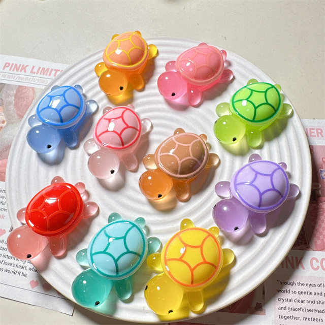 Internet celebrity explosion luminous colored little turtle resin ...