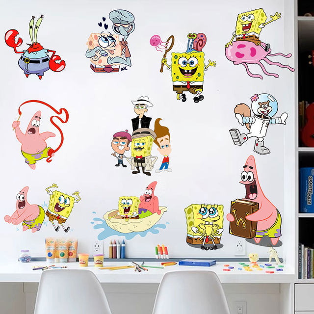 Spongebob Window Creative Door Sticker Dormitory Bedroom Renovation ...