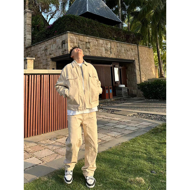 SANBAI Sanbai solid color logging pants vibe men's autumn 2024 loose ...