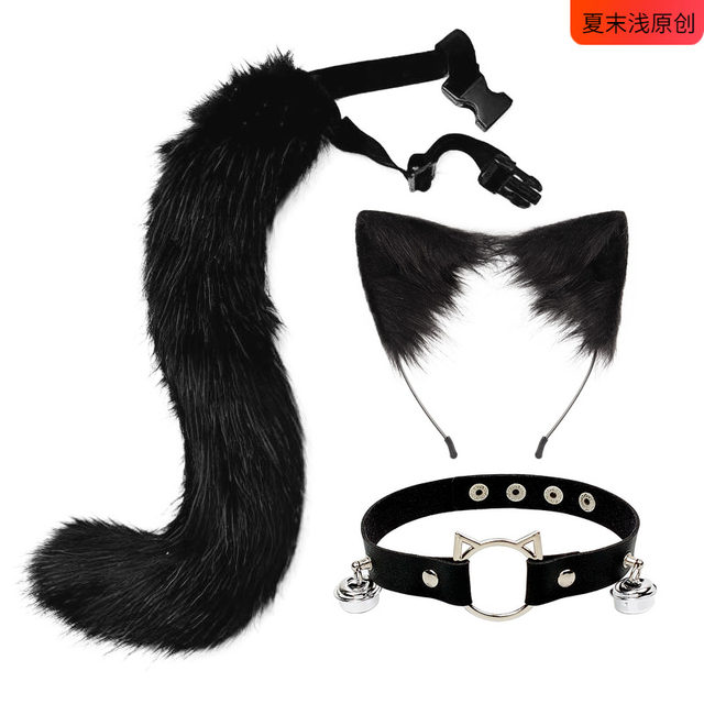 Tail cos toy cat ears cat tail suit fox Japanese handmade cosplay cat ...