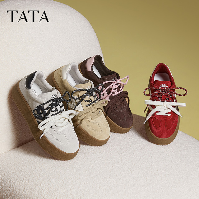 TATA, her sugar -hearted shoes plus velvet thick bottom virtue shoes ...