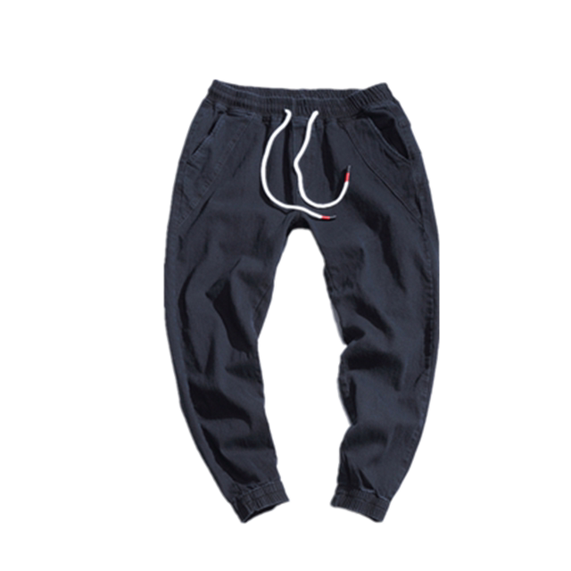 Casual pants men's summer thin cotton cotton beam nine -point pants ...