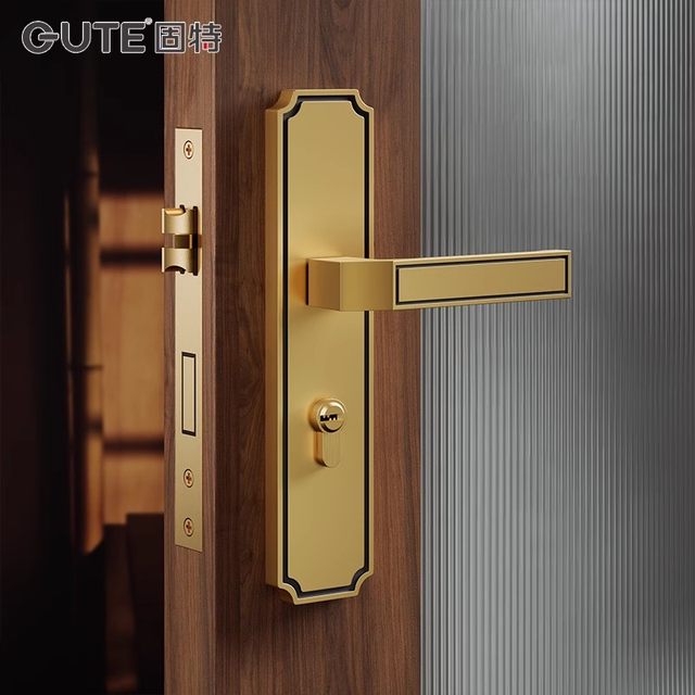 Goode brass new Chinese door lock household double-open bedroom wooden ...