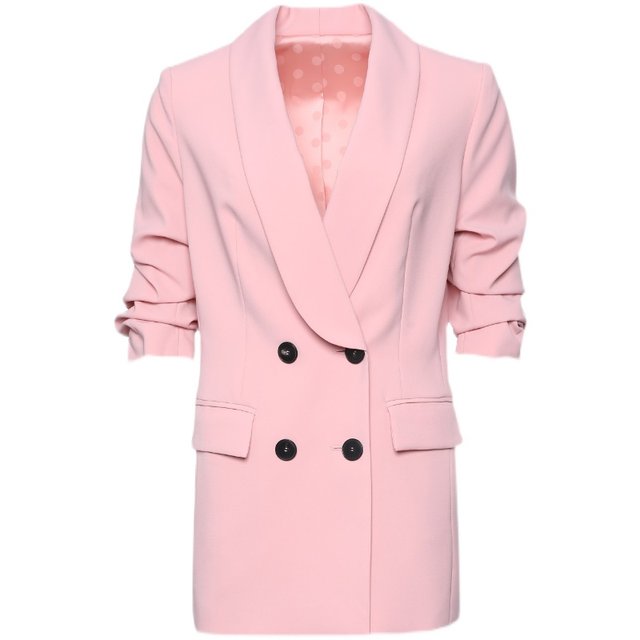 Girly style! Acetate suit jacket casual solid color spring and autumn ...