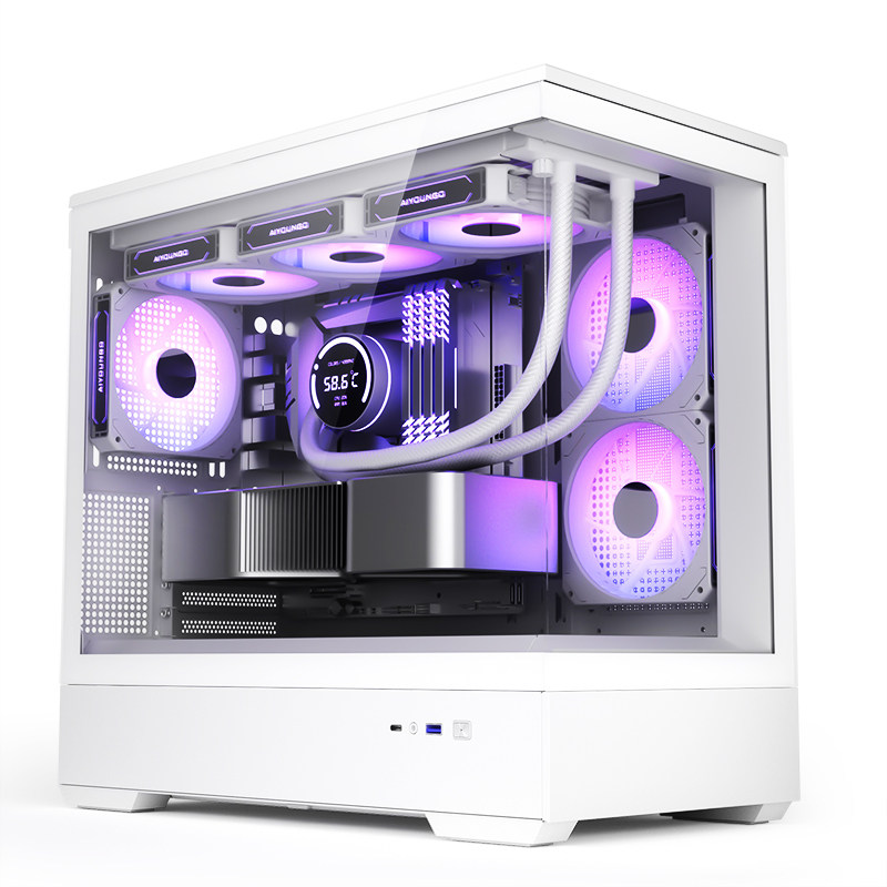 Aigo Xing Canlan M-ATX PC Case - White Transparent Fish Tank Design
