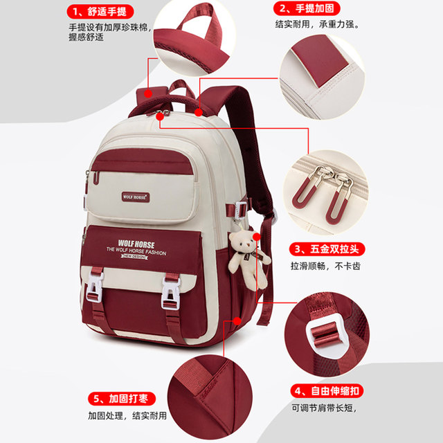 Schoolbags for girls, high school students, extra large capacity ...