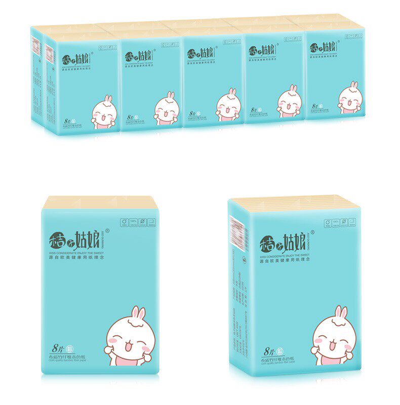 Orange Girl Bamboo Facial Tissues - 3 Packs of 60 Tissues