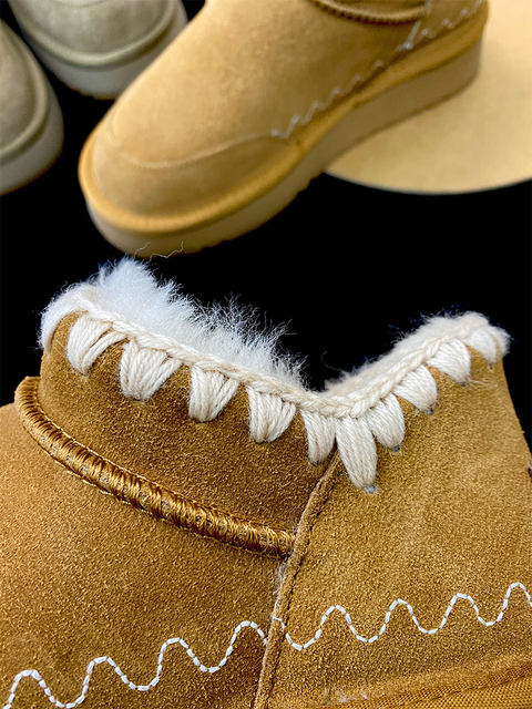 Snow boots female 2024 new winter plus velvet thick wool thick base ...