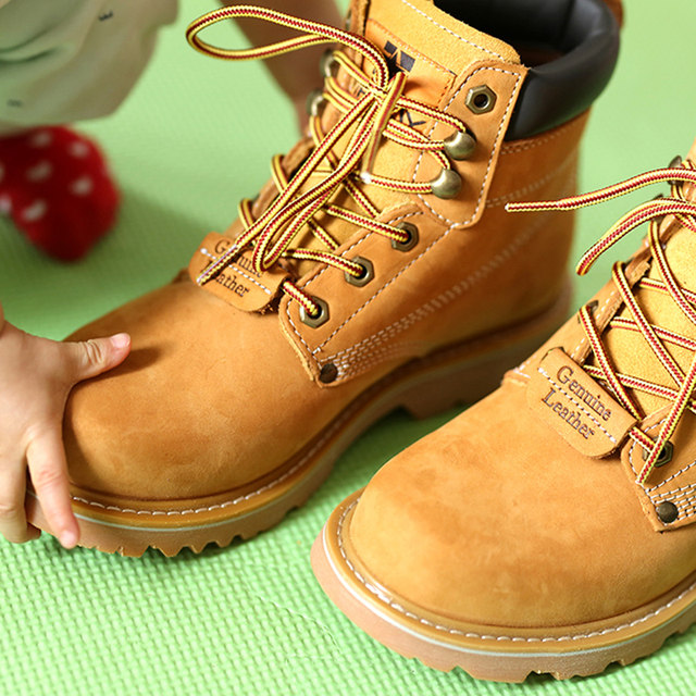 Counter Martin boots men's big yellow men's boots mid-top work clothes ...