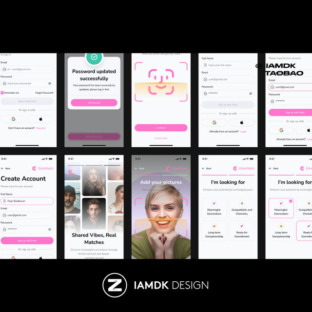 100+ screen dual color matching chat dating social media software AppUI ...