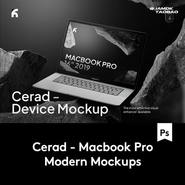 MacBook Pro Notebook Computer Display Effect Chart PS Mockup prototype ...