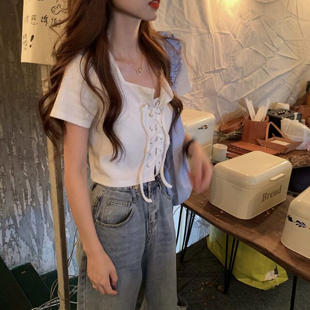 White T-shirt women's spring wear 2024 new design niche short-sleeved ...