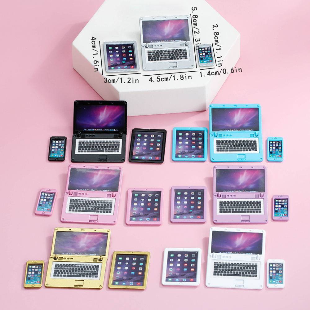 Mini computer toys, simulated small items, gadgets, miniature food and ...