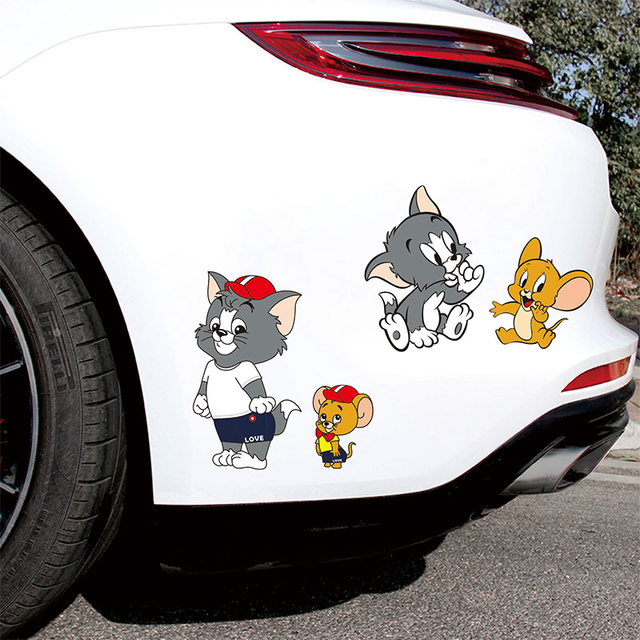 Car rear cute car sticker bumper scratch cover sticker electric car ...