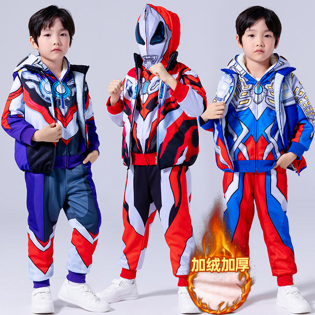 Ultraman Clothes Winter Clothes Boys' Cotton Clothes Suit Plus Velvet ...