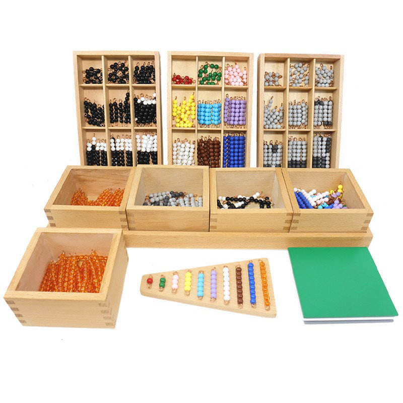 Moons Montessori 100/1000 Bead Chain - Golden Math Teaching Aid