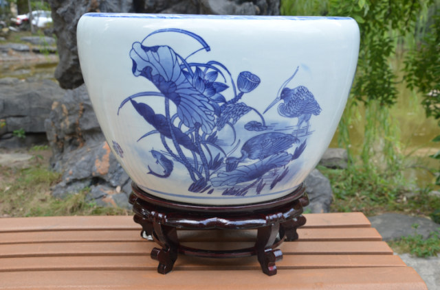 Fish tank aquarium Jingdezhen ceramic fish tank extra large bowl of ...