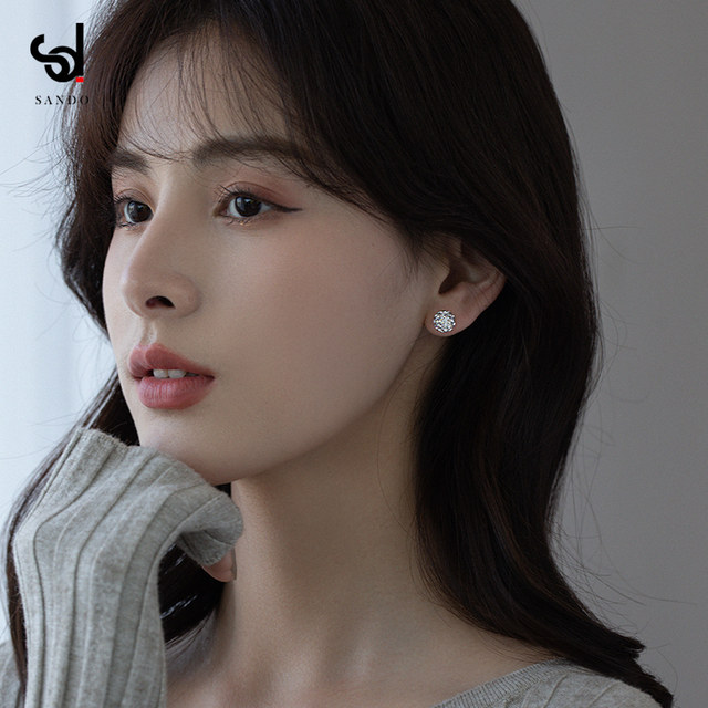 Niche design earrings 2024 new trendy high-end light luxury fashionable ear sterling silver ...