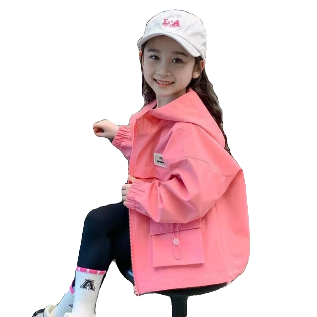 Girls' Spring Jackets, Spring and Autumn Outerwear, Fashionable Hooded ...