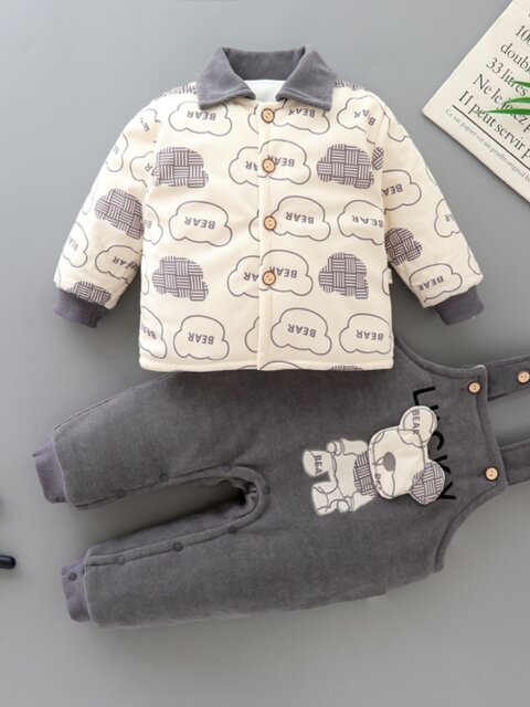 Baby suit plus cotton male babies in autumn and winter cotton jacket ...