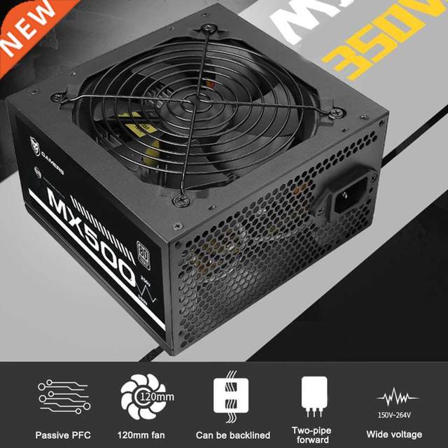 MX500 ATX-300W 500W PC Power Supply Passive PFC 120mm Silent