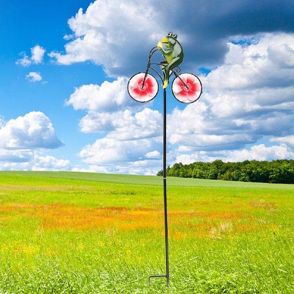Iron Frog Bike Windmill Animal Bicycle Wind Spinner