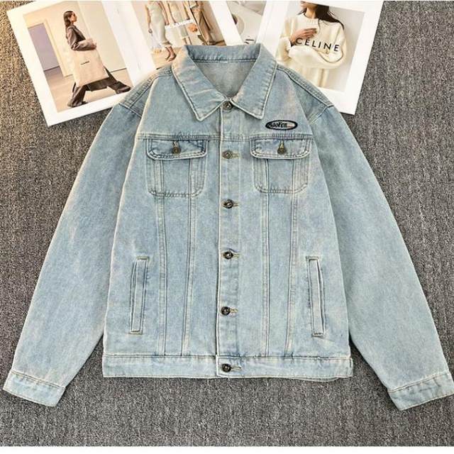 Spring and autumn denim jacket wild clothes couple new denim jacket men ...