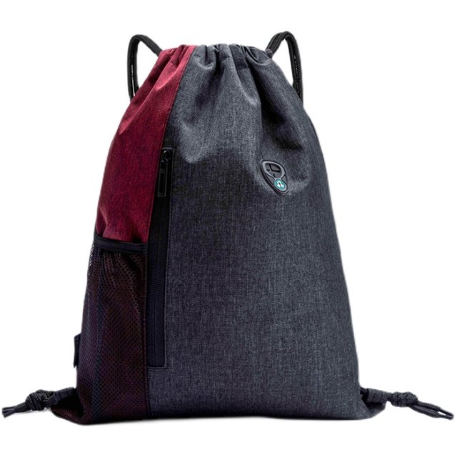 Customized printed LOGO sports pocket backpack lightweight drawstring ...