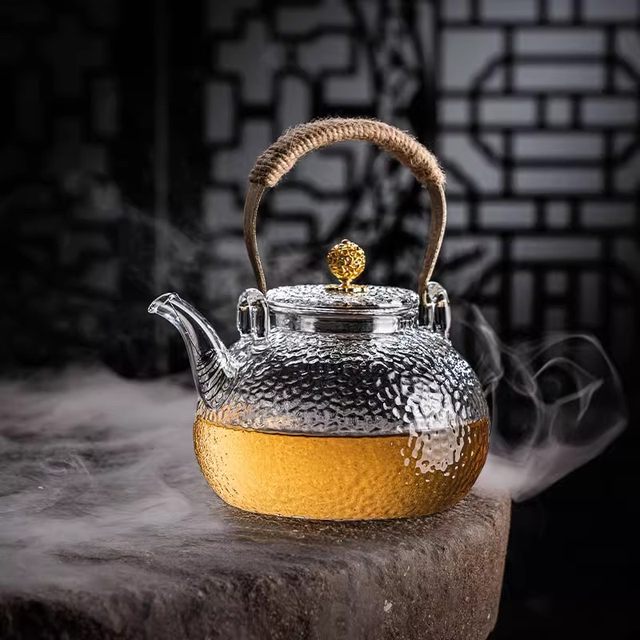 Glass teapot for making tea, household high-temperature resistant ...