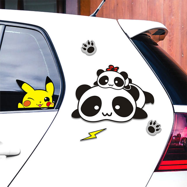 Electric car stickers cover scratches waterproof decals cartoon ...