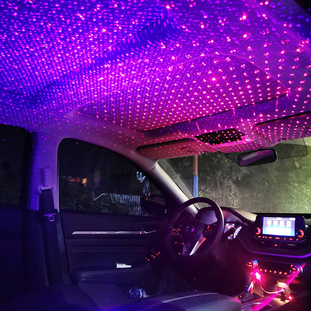 Car interior starry sky light, car interior armrest box, starry sky ...