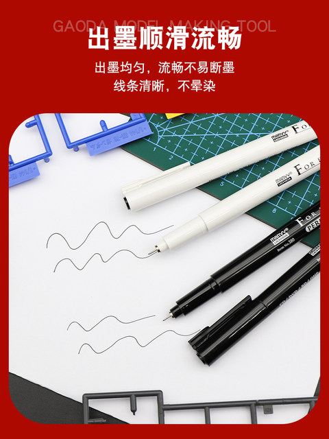 Water-based/oil-based ultra-fine outline pen Gunpla assembly coloring ...