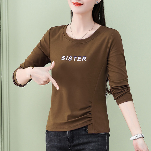Spring and autumn long -sleeved T -shirt female 2024 new explosion ...