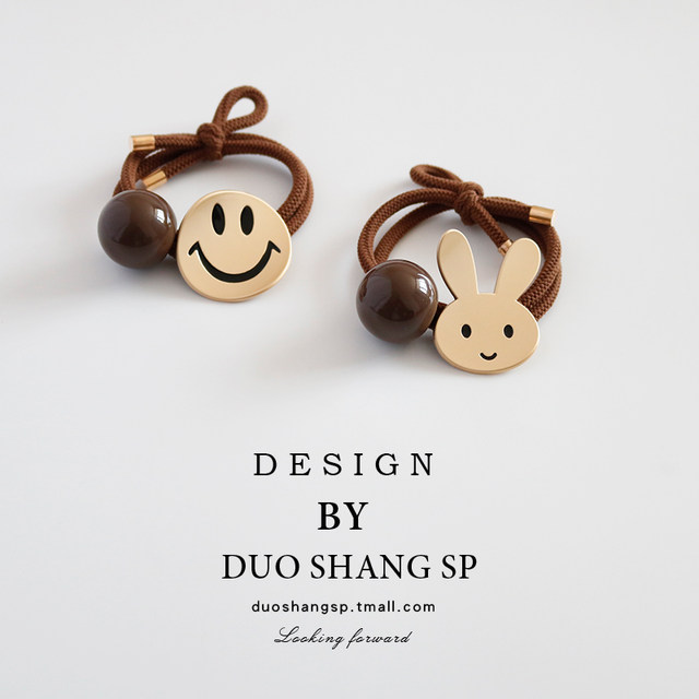 ins simple and cute hairband female ponytail hairband Korean rabbit ...