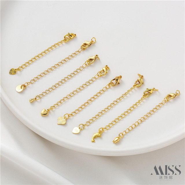 14K bag gold tail chain extended chain belt lobster buckle opening ...