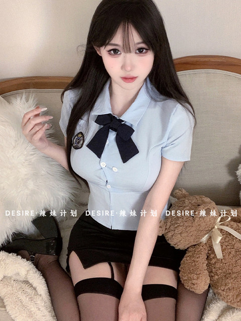 Sexy cos policewoman uniform sexy intercourse high-end nightgown summer women's 2024 new jk ...