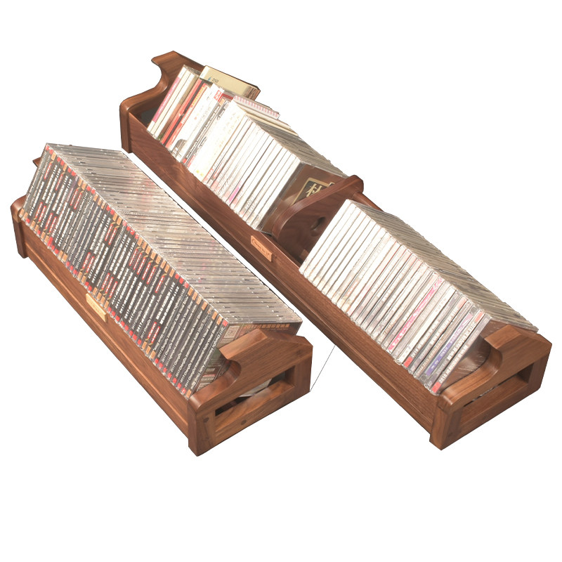 Meuble CD Noble Wood Art Jazz - Noyer massif noir, rangement HiFi