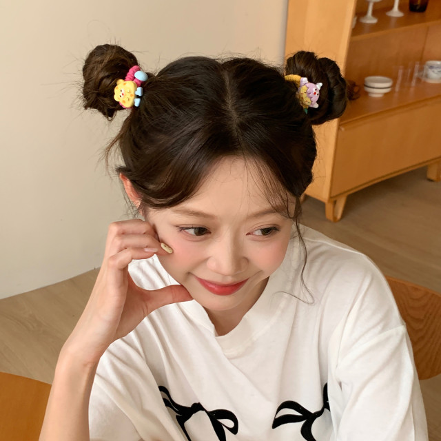 Cute cookie biscuit hair rope fun girl heart rope ponytail rubber band ...