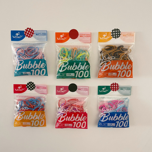 100 Pack Candy Color Disposable Rubber Band Base High Elastic Hair Rope ...