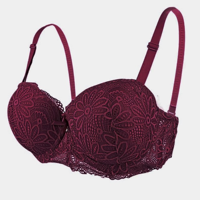 Lace bra, medium thick cup, small breasts, half cup push-up, underwire ...