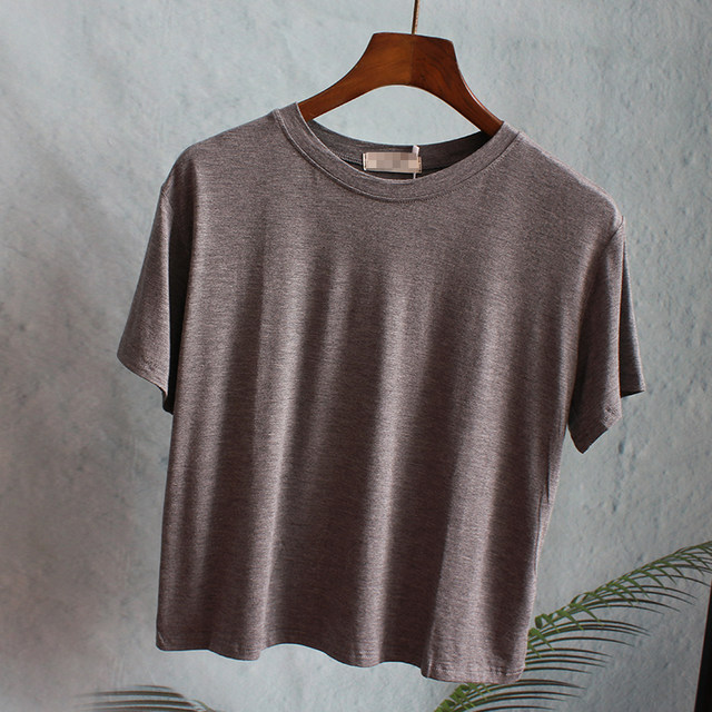 Juan Xidie simple modal t-shirt women's versatile short solid color ...